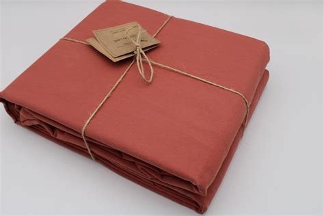 Linge De Lit Coton Lav Brique La Corde Linge Vosges