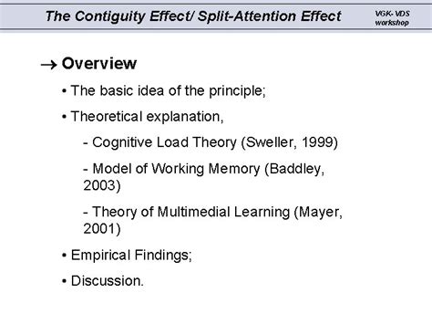 The Contiguity Effect Splitattention Effect The Contiguity Effect