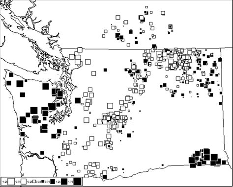 map of spatial principal component analysis scores from axis 2 for each