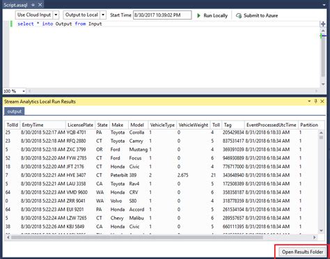 Test Live Data With Azure Stream Analytics For Visual Studio Azure