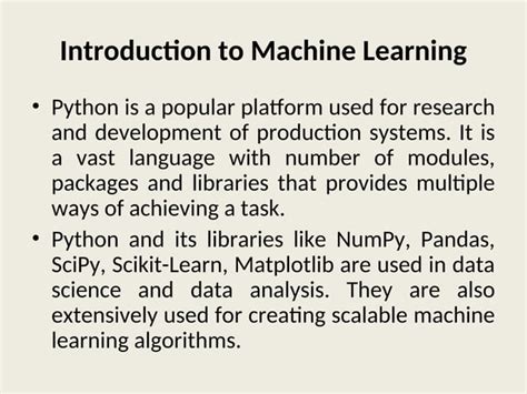 pythonn machine learning with python ppt