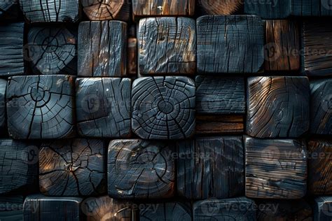 Rustic Charred Wood Block Texture For Interior Design And Art Projects