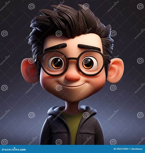 Realistic 3d Render Of A Cartoon Character With Glasses Royalty Free