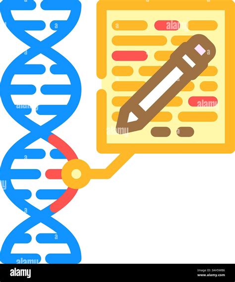 Genome Editing Genetic Engineering Color Icon Vector Illustration Stock