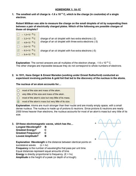 sapling exam 1 problems homework 1 1a 1c the smallest unit of charge