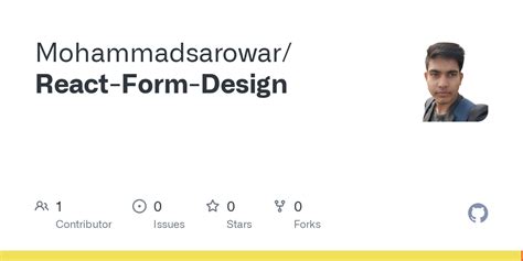 Github Mohammadsarowar React Form Design
