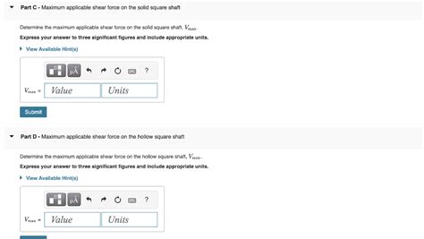 Solved The Two Square Cross Sections Shown Below Figure 1
