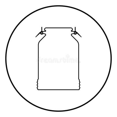Milk Can Container Icon Black Color Illustration In Circle Round Stock Vector Illustration Of