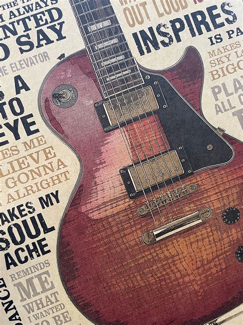 Guitar Wall Print Music Art Guitar Poster T For Guitarist
