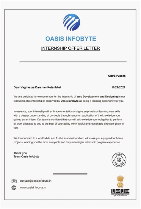 Darshan Vaghasiya On Linkedin Oasisinfobyte Oasisinfobyte