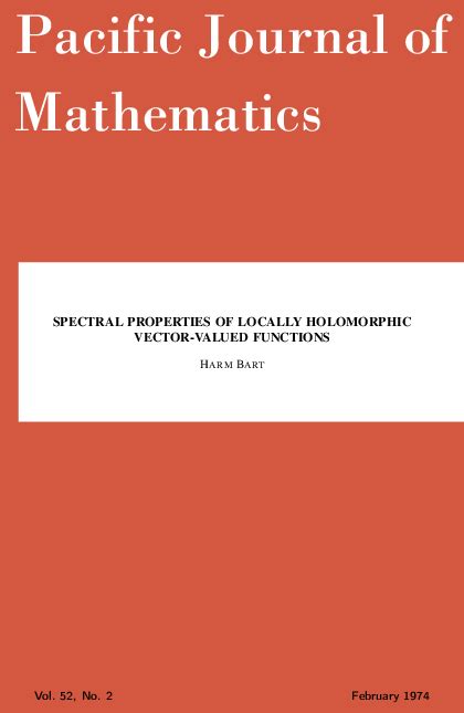 Pdf Spectral Properties Of Locally Holomorphic Vector Valued Functions