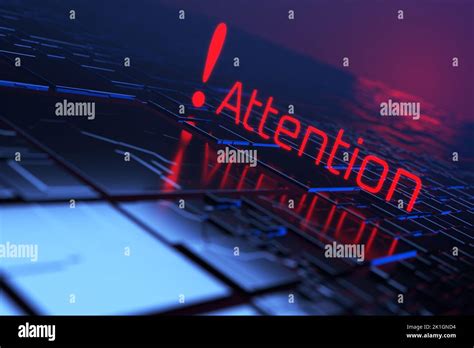 Attention Inscription With Exclamation Mark Malware Danger Symbol Computer Hacked Error