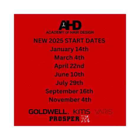Investment And Class Start Dates — Academy Of Hair Design