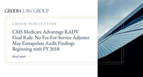CMS Medicare Advantage RADV Final Rule No Fee For Service Adjuster May Extrapolate Audit