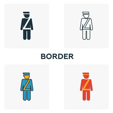 Premium Vector Border Icon Set Four Elements In Diferent Styles From