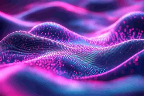 Dynamic Particles Glowing Wave Effect Background Premium Ai Generated Image