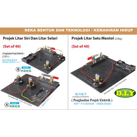 Diy Projek Litar Siri Dan Litar Selari Set Of 40 Projek Litar Satu Mentol Set Of 40 Shopee