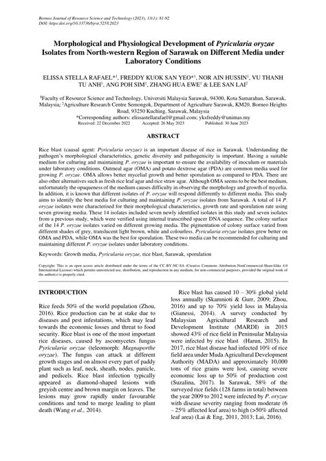 Pdf Morphological And Physiological Development Of Pyricularia Oryzae