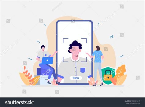 Vector Illustrationface Recognition Technology Concept Showing Stock