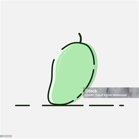 흰색 배경에 평면 디자인망고 아이콘 벡터 일러스트레이션 과일에 대한 스톡 벡터 아트 및 기타 이미지 과일 기하 도형 날것 Istock