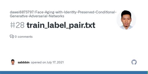 Trainlabelpairtxt · Issue 28 · Dawei6875797face Aging With