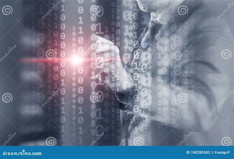 Futuristic Background Matrix Mixed Media Binary Code Concept Stock