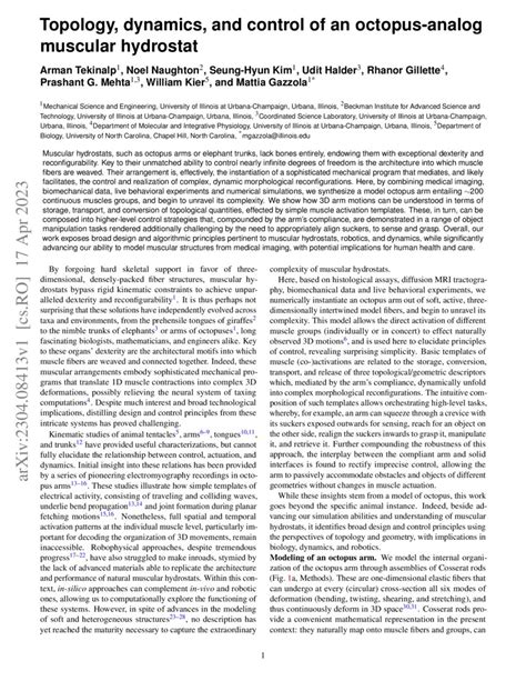 Topology Dynamics And Control Of An Octopus Analog Muscular Hydrostat Deepai