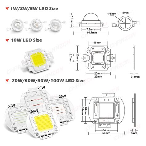 Chip De Luz Led De Alta Potencia 1w 3w 5w 10w Grandado