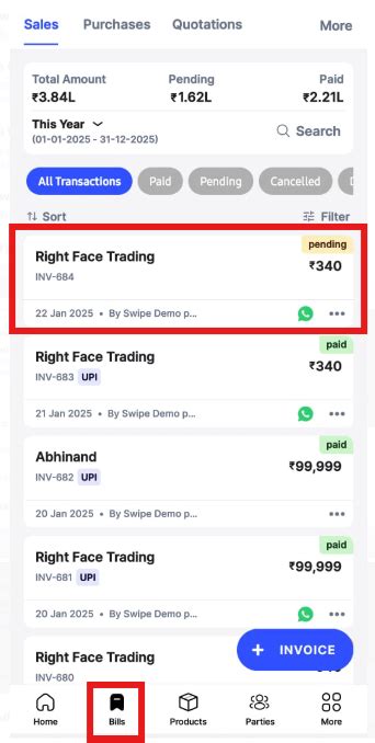 how to delete the custom created additional charges on swipe mobile app