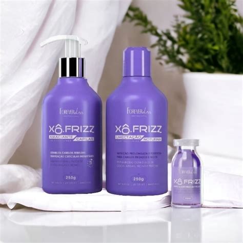 Kit Amaciante Capilar Umectação Noturna E Ampola Xô Frizz Forever Liss