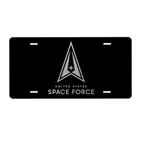 Space Force Delta Logo Silver Aluminum License Plate