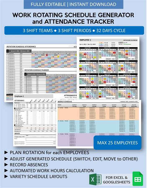 Work Rotating Generator Template And Attendance Tracker Automated Work Rotating Generator Template And Attendance Tracker Automated