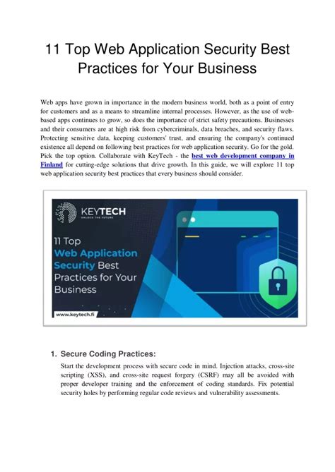 Ppt 11 Top Web Application Security Best Practices For Your Business Powerpoint Presentation