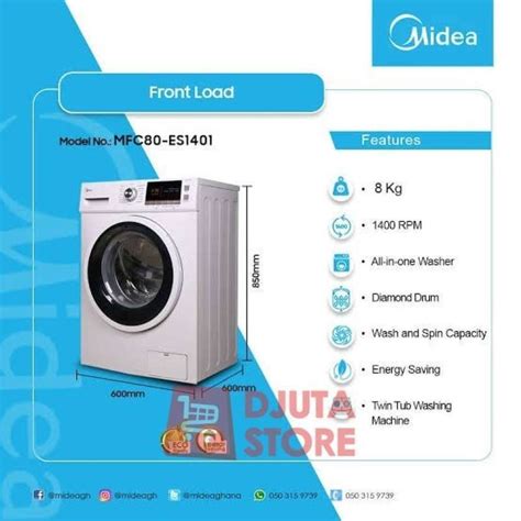 Jual Midea Mesin Cuci Front Loading 8 Kg Crown Mfc80-es1201 Di Seller ...