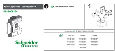 Schneider Electric METSEPMRS W PowerLogic Communication Module Instruction Manual