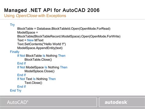 Auto Cad 2006 Api Overview Ppt