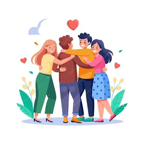 Amigos Especiales Amor Y Momento Emocional Concepto De Ilustración Vectorial Para El Día De La