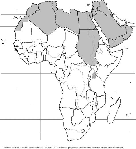 Sub Saharan Africa Blank Map