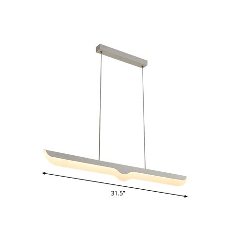 Simple Linear Ceiling Light Fixture Acrylic LED Office Pendant Lamp Over Table In Warm White