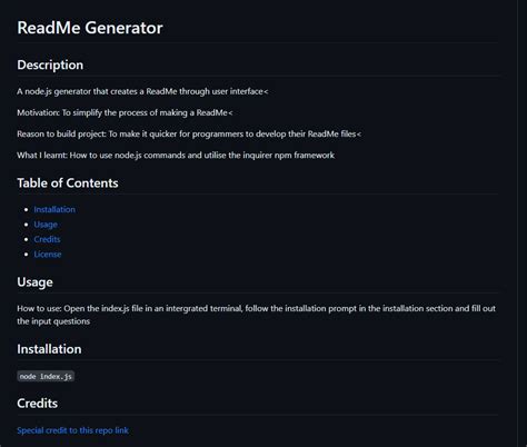 Github Njheymannreadme Generator A Nodejs Tool To Make A Readme