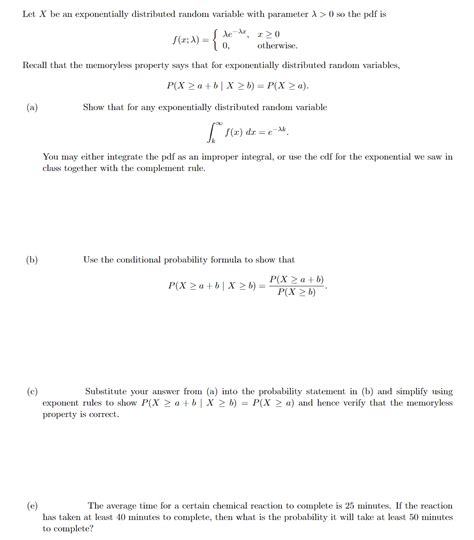 Solved Let X ﻿be An Exponentially Distributed Random