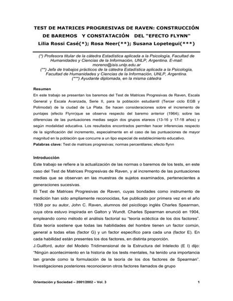 Test De Matrices Progresivas De Raven