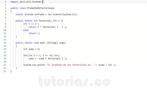 Funciones Java Promedio De Factoriales