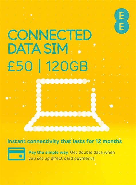 ee 120gb 4g 3g payg 12 months internet trio cut data sim card pre loaded ksn online 0871 230 0540