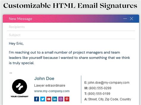 An Animated Clickable HTML Email Signature Upwork