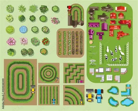 Set Of Tree Top Symbols For Architectural Or Landscape Design For Map