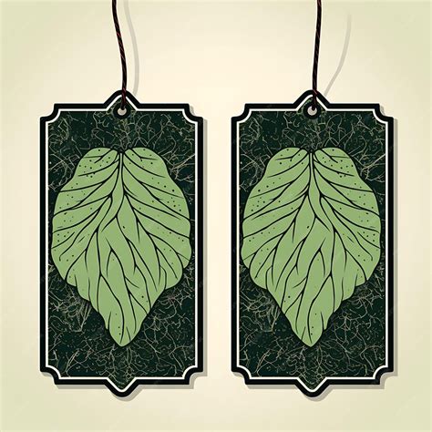 Premium Ai Image Fig Leaf Shape Tag Card Green Color Cotton Paper Fig