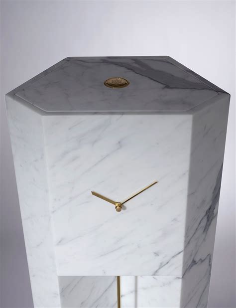 Lee Broom Designs Marble Grandfather Clock Influenced By Brutalist Architecture