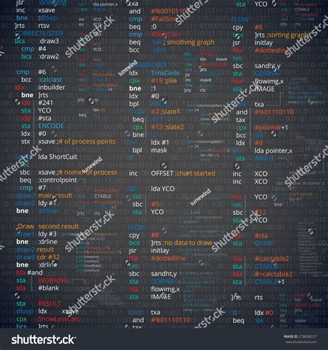 assembler abstract program source code on stock vector royalty free