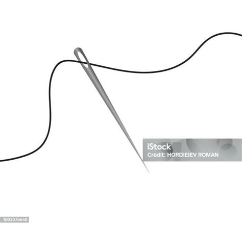 흰색 배경 스레드 바늘 바느질에 대 한 기사입니다 벡터 일러스트 레이 션 옷에 구멍을 바느질 기사 출판에 대한 스톡 벡터 아트 및 기타 이미지 Istock